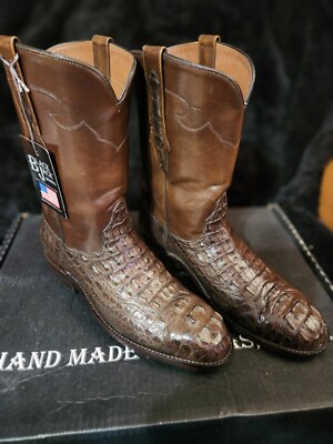 Black Jack American Hornback Alligator 8.5D Burnished Brown New In Box ...