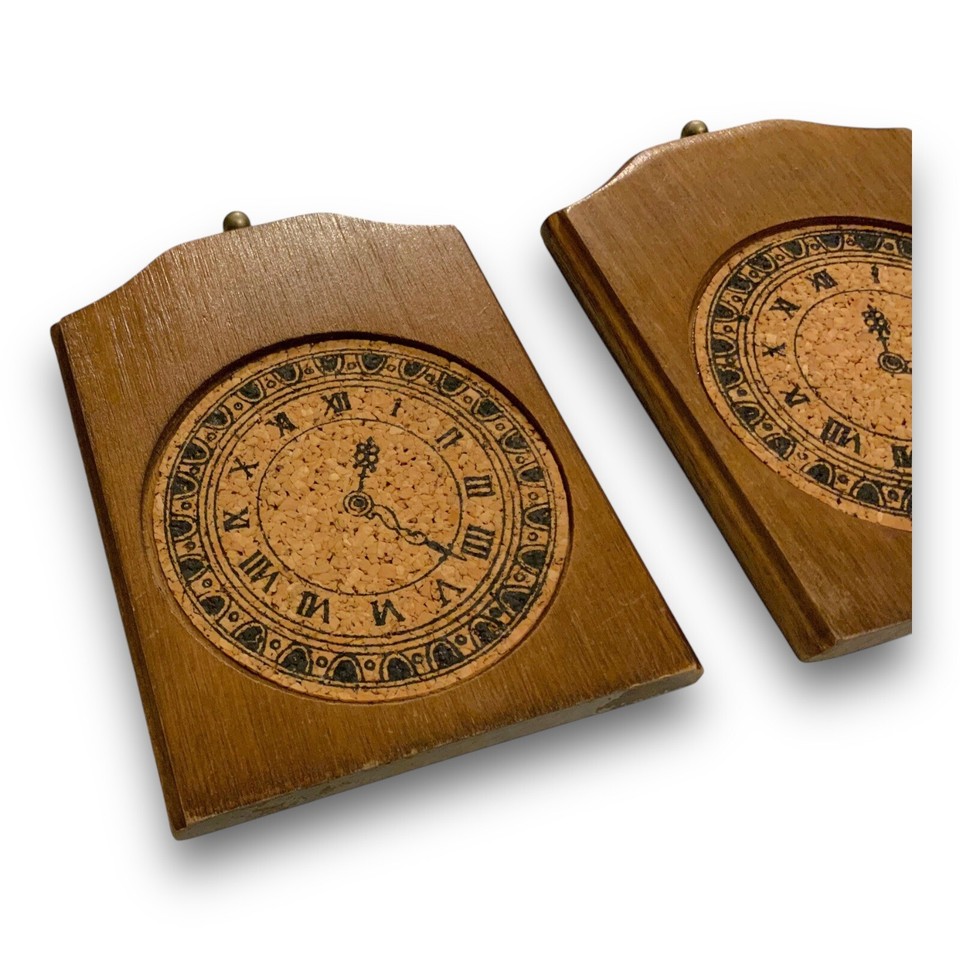 Vintage Wood Clock Coasters Set Of 6 With Case | eBay