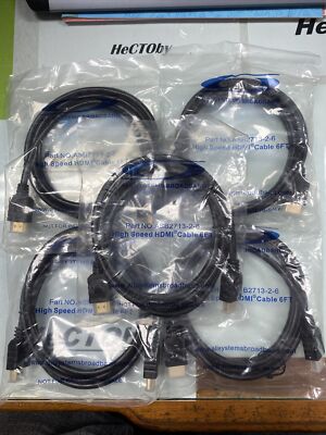 5 PACK Lot HDMI CABLE HS HIGH SPEED ALL SYSTEMS BROADBAND ASB2713-2-6 6 ...