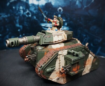 Cadian Leman Russ Battle Tank + Commander painted Warhammer 40k Astra ...