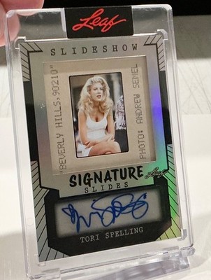 2026 Leaf Slideshow Tori Spelling Auto Autograph Film Cel Photo Card | eBay