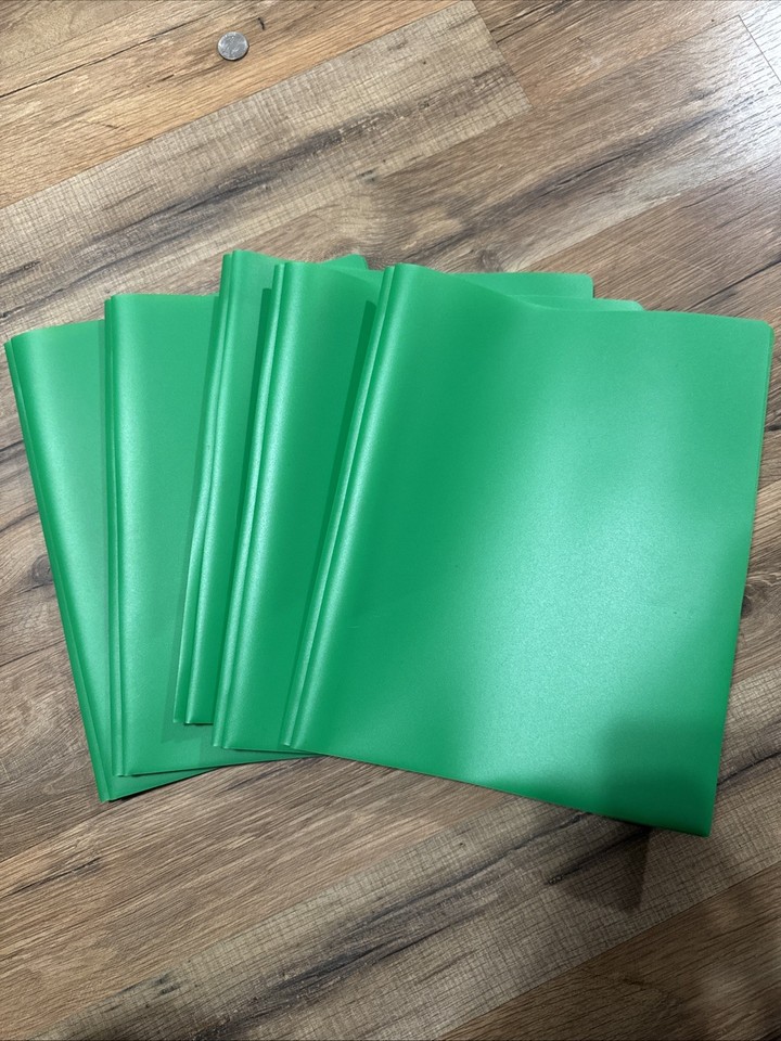Green Paper Folder 2 Pocket W/ Holes Prongs 3 Ring Wexford 5pc School ...