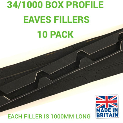 34/1000 Box Profile Foam Fillers / Eaves / Infills Roofing Sheets (10 ...