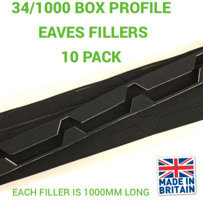 34/1000 Box Profile Foam Fillers / Eaves / Infills Roofing Sheets (10 ...