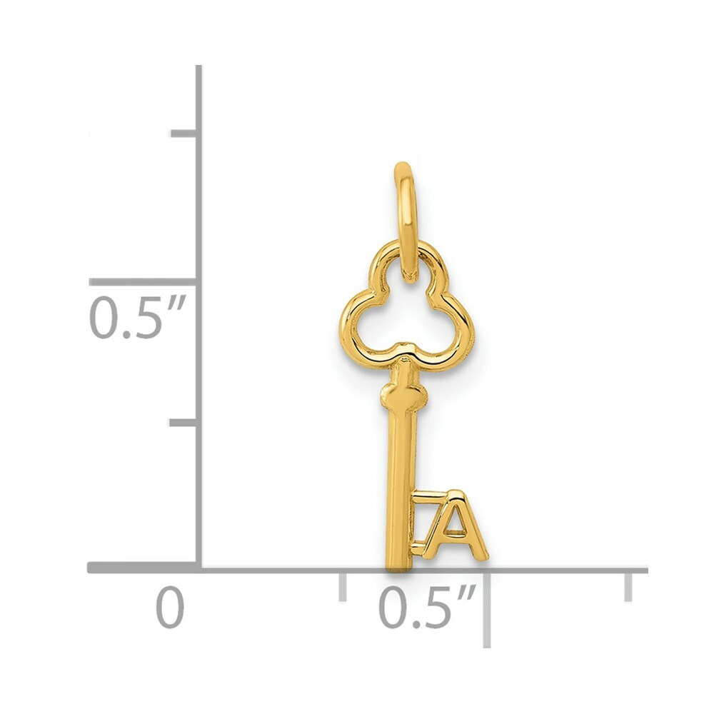 14k Yellow Gold Initial Letter A Key Charm Pendant 0.75 Inch | eBay
