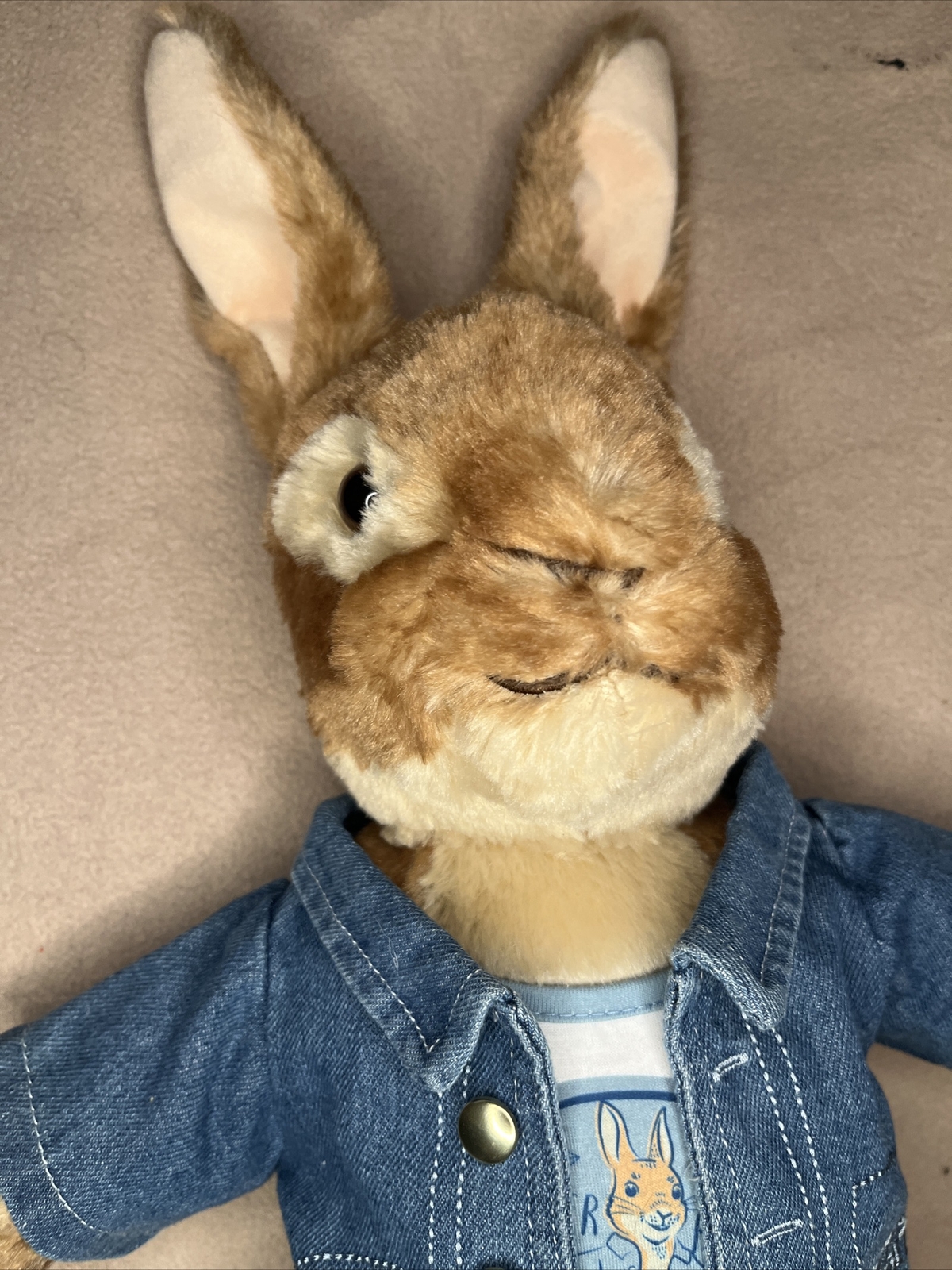 Build a Bear Peter Rabbit Plush Stuffed Animal 20" With Denim Jacket ...