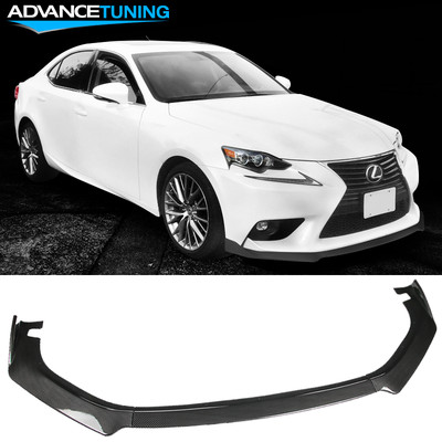 Fits 14-16 Lexus IS Base Front Bumper Lip Splitter 3PCS - Carbon Fiber ...