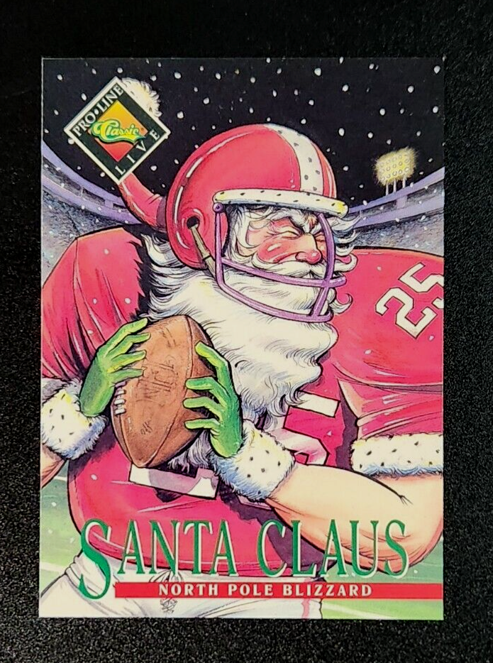 1994 Proline Classic Live Santa Claus Quarterback Christmas Card #D25 ...