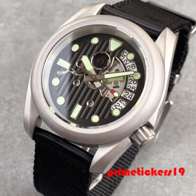 Skeleton NH35 Sapphire 3.8 Crown 40mm Men Automatic Watch Date Display ...