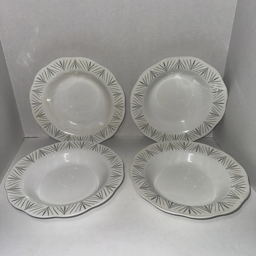 Pyroceram Tableware by Corning 6 1/2" Soup Bowl Green Scalloped Edge ...