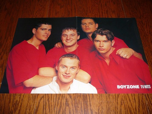 Boyzone red poster TV Hits magazine Ronan Keating Stephen Gately ...
