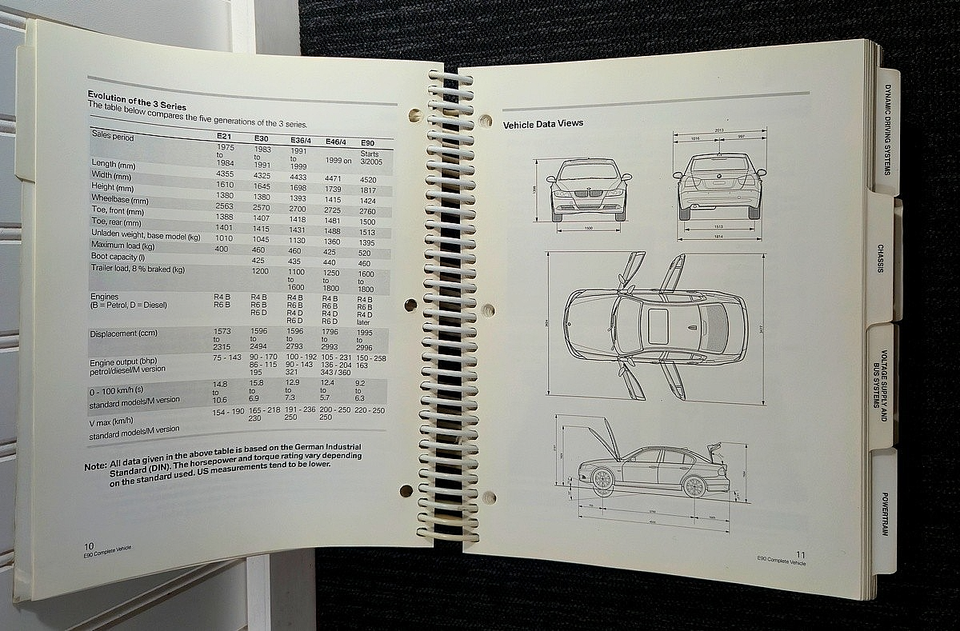 BMW Technical Training Manual E90 Complete Vehicle OEM 3 Series E91 ...