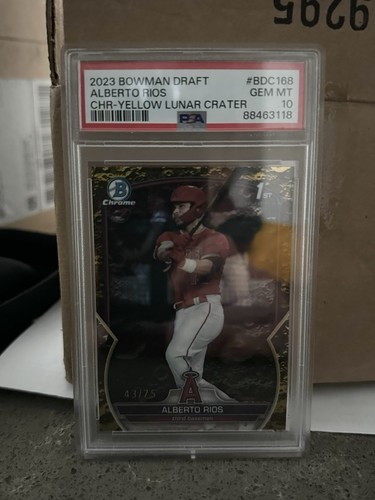 2023 Bowman Draft - Chrome Alberto Rios #BDC-168 Yellow Lunar Crater ...