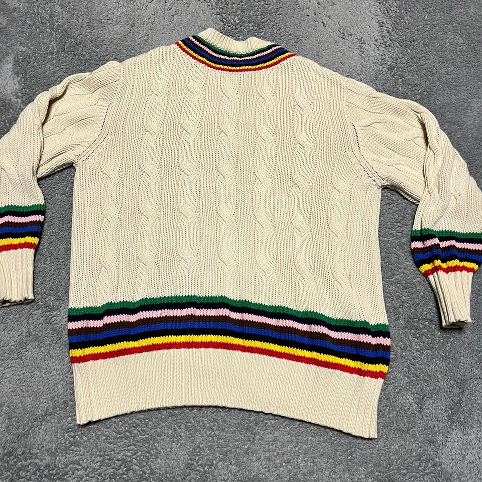 Rowing Blazers x Target Sweater Mens Large Croquet Stripe Cable Knit ...