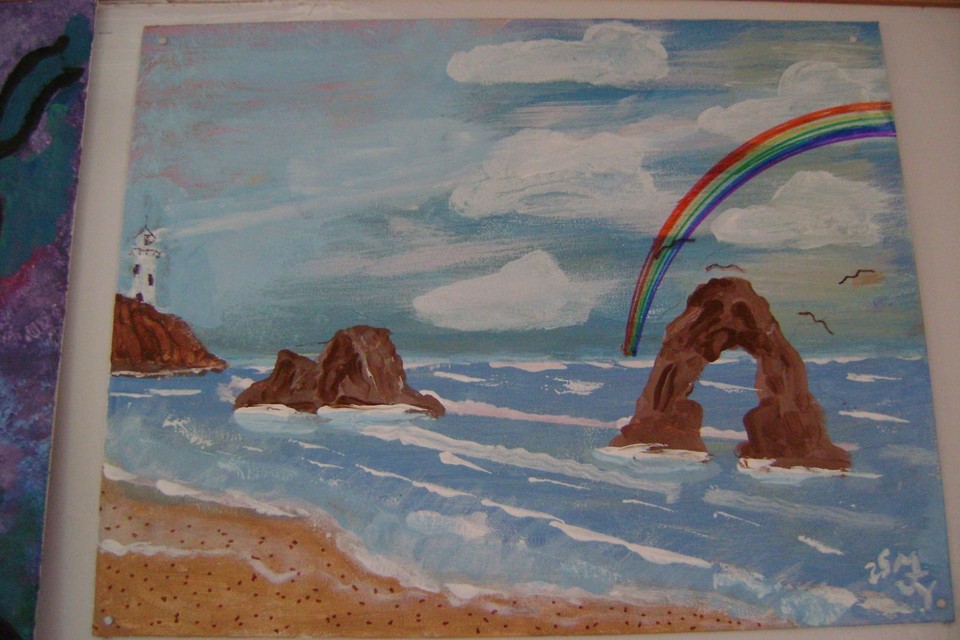 Original Acrylic Painting 14x12 Tribute to Bob Ross & Nicholas Hankins Seashore | eBay