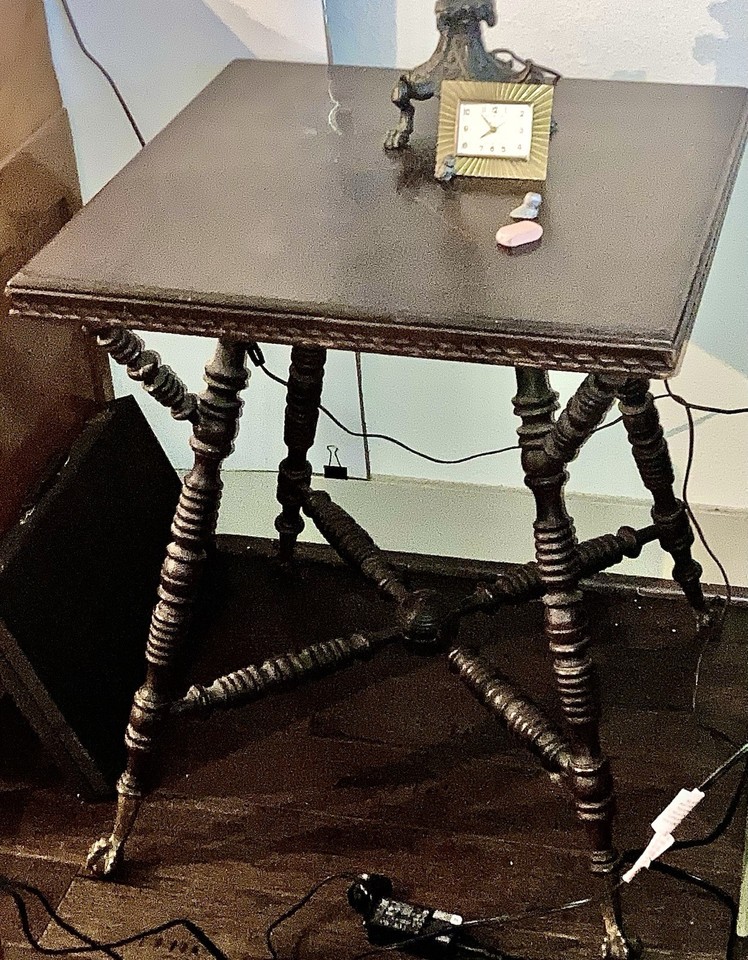 Rare Antique Merklen Mahogany Wood Ball & Iron Claw Parlor/Side Table ...