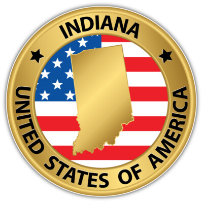 Indiana USA State Map Emblem Car Bumper Sticker Decal "SIZES" | eBay