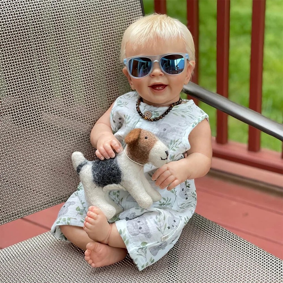 23in Lifelike Reborn Baby Doll Toddler Boy Mohair Newborn Handmade Gift ...