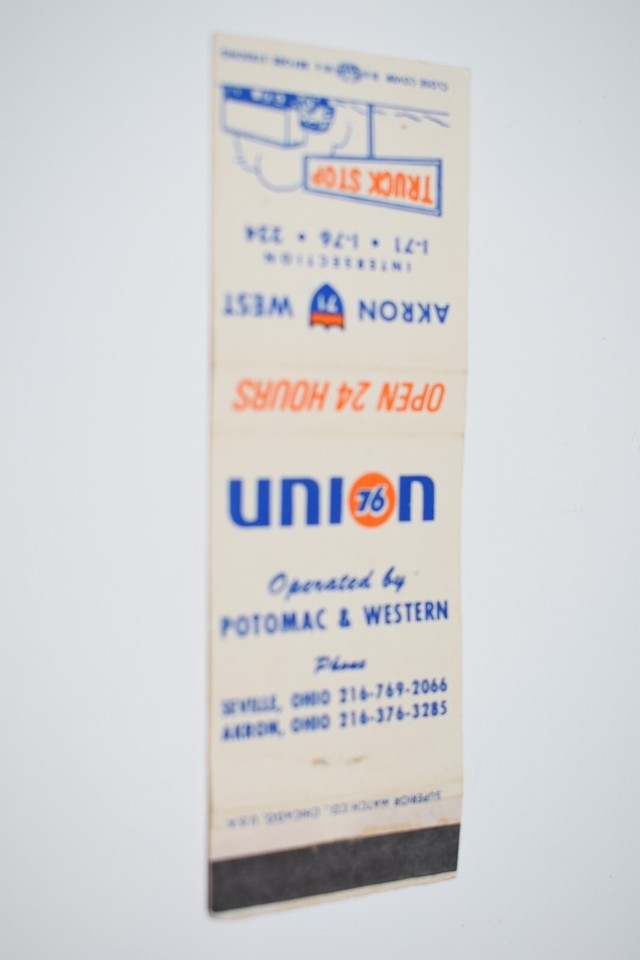 Union 76 Operated by Potomac and Western Ohio 20 Front Strike Matchbook ...