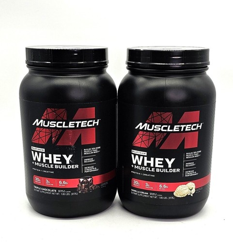 Muscletech Platinum Whey Plus Muscle Builder Protein Powder 1.8lb ...