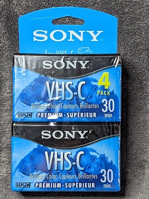 Sony Premium VHS-C 30 Minute Camcorder Video Cassette Tape 4 Pack Brand ...
