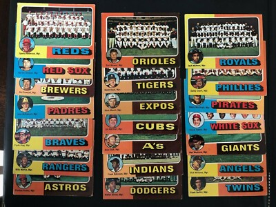1975 Topps Baseball Team Card - All Marked Team Checklist Pick Your ...
