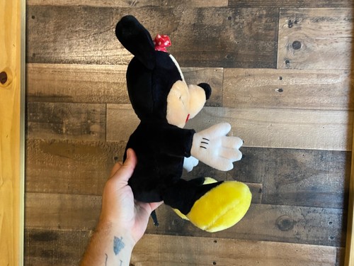 Disney Minnie Mouse Plush VTG 14" Stuffed Polka Dot Bow Land World Felt ...