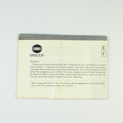 Minolta - Auto Electroflash 0220X - Flash Instruction Manual Booklet | eBay