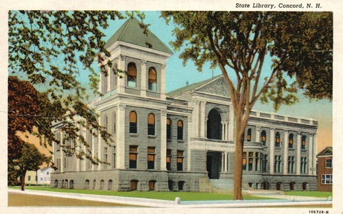 Postcard NH Concord New Hampshire State Library 1948 Linen Vintage PC ...