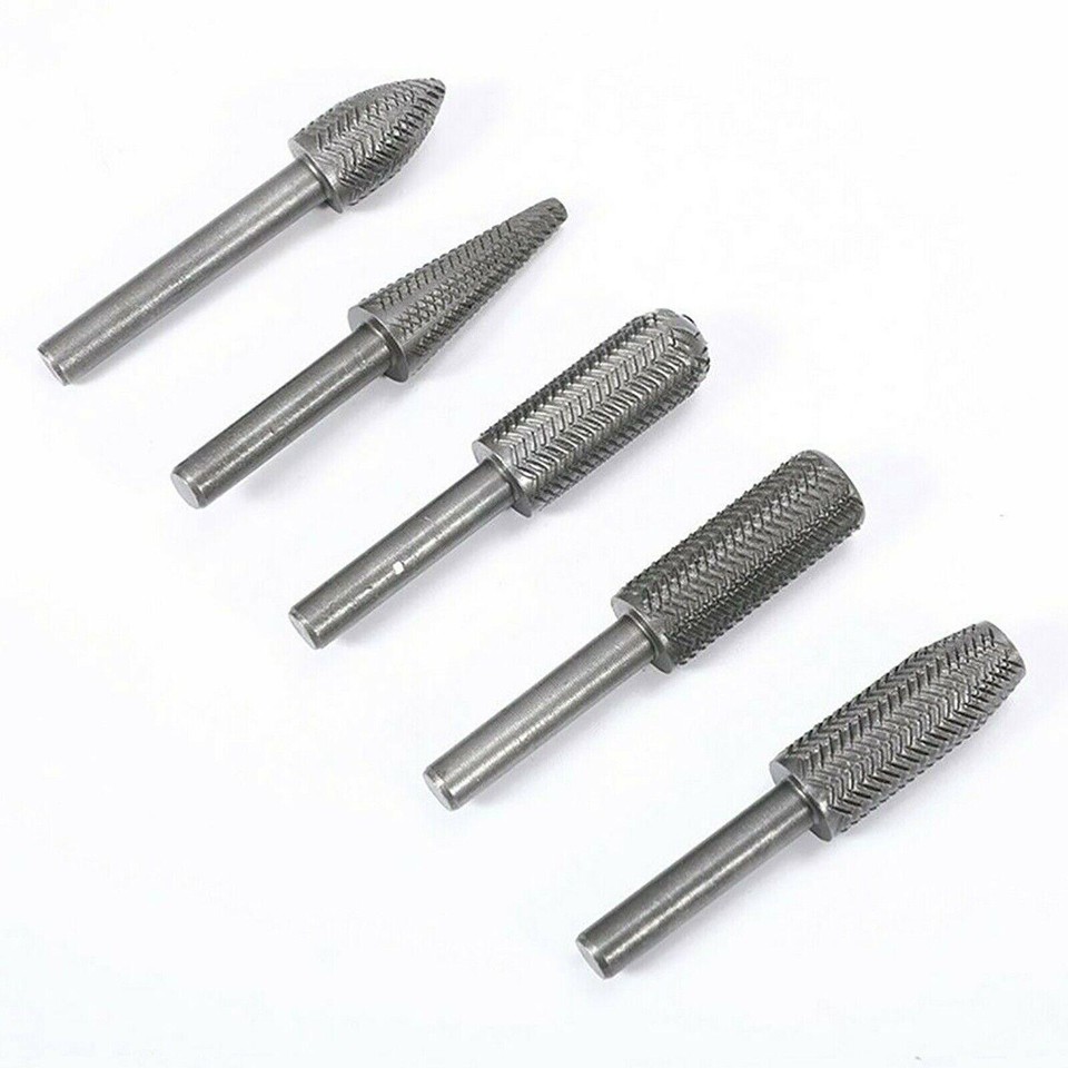 5pcs Metal Cutter Drill Bits Rotary Bits Rasp For Steel Grinding ...