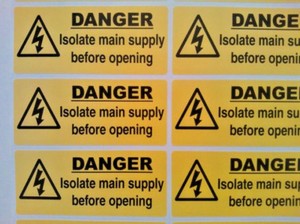 10 X Danger! Isolate Main Supply Before Opening 100mm X 40mm Electrical ...