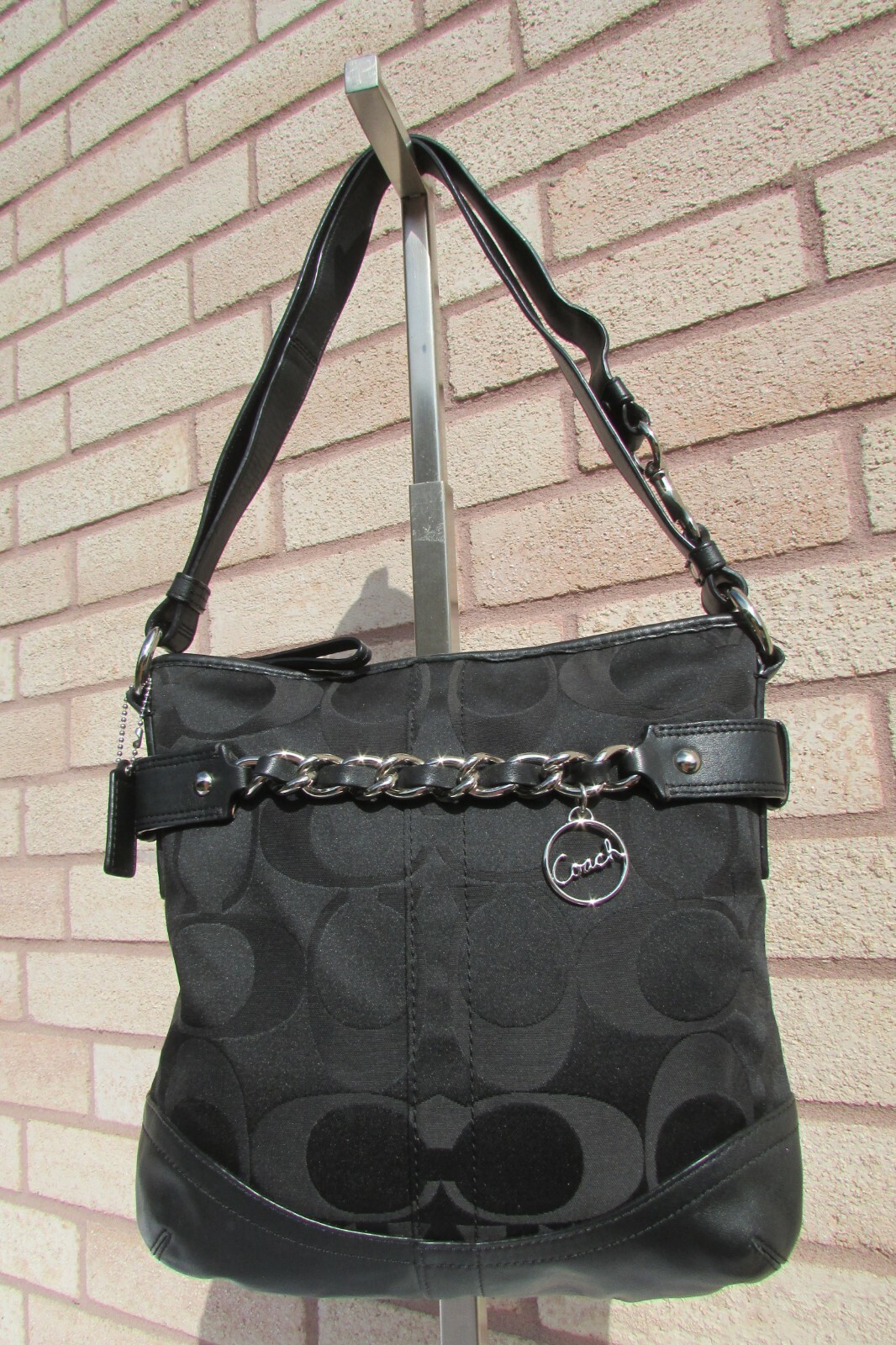 Coach Signature Optic Chain Shoulder Bag Purse Duffle… - Gem