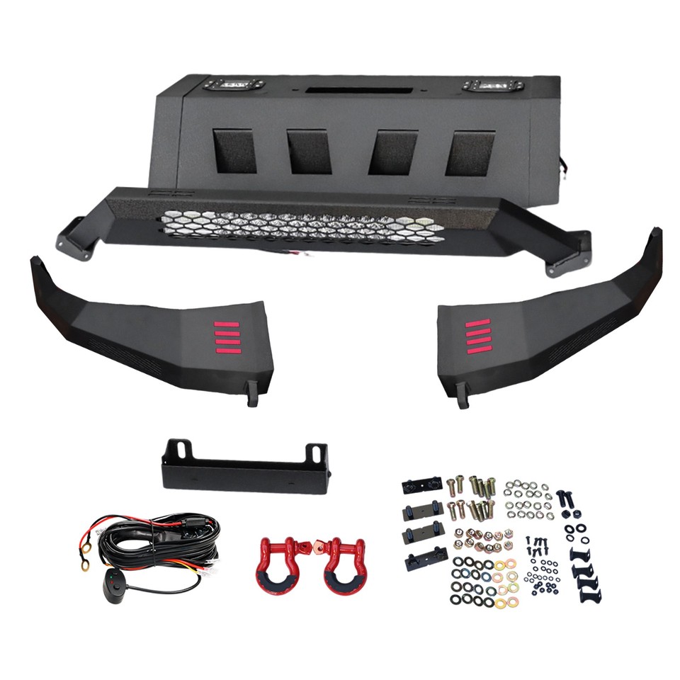 Offroad Front Rear Bumper w/Winch Plate Lights For 2008-2010 Ford F250 ...