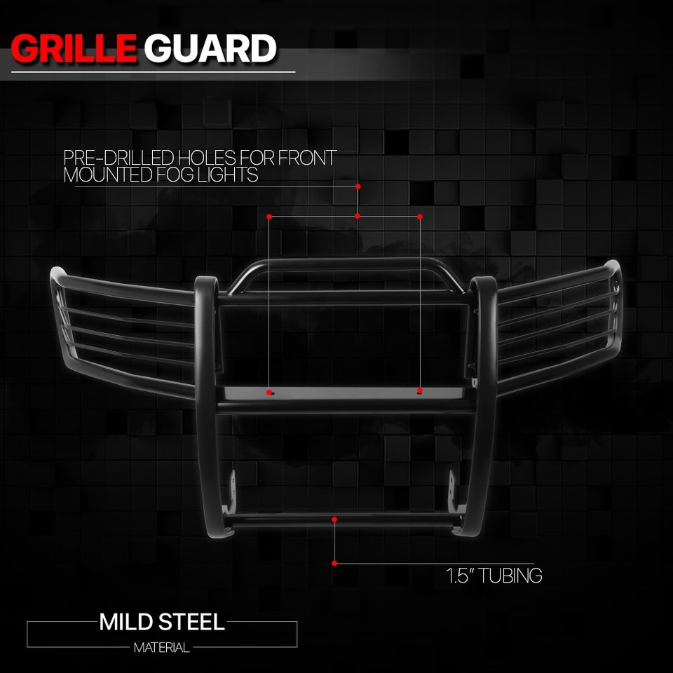 Fits 2007-2014 FJ Cruiser Black Mild Steel Front Bumper Grille/Brush ...