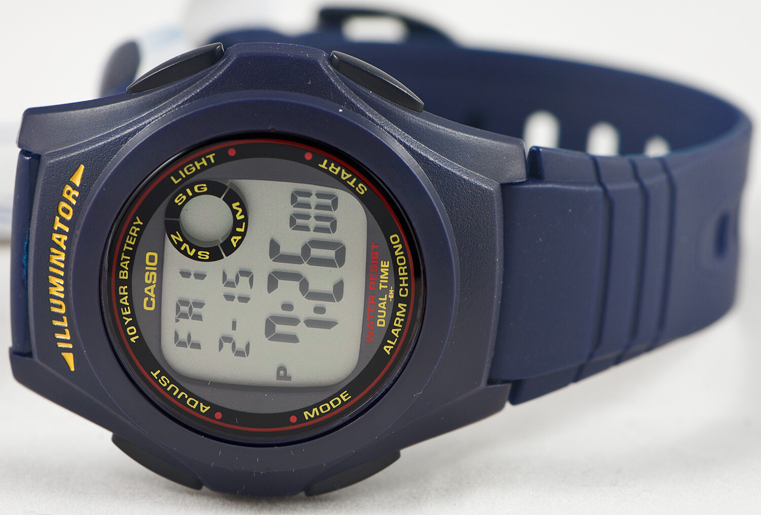 Casio F200W-2A Digital LED Light Watch Blue 2 Time-Zones Multi Alarms ...