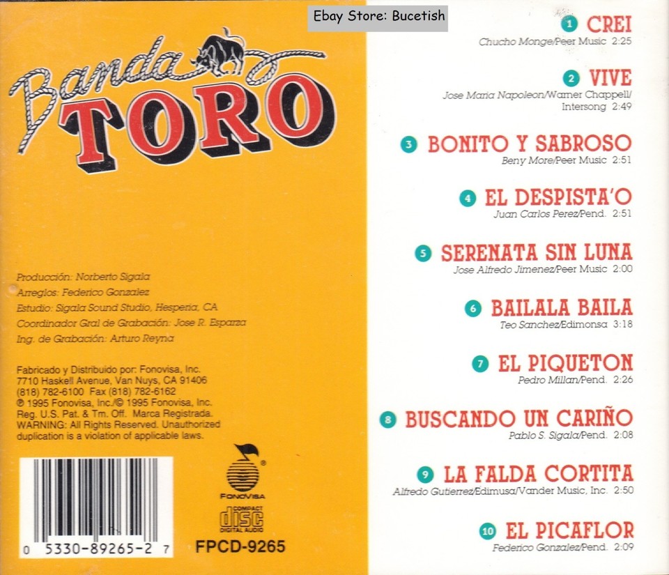 Banda Toro Crei CD Nuevo new Sealed | eBay