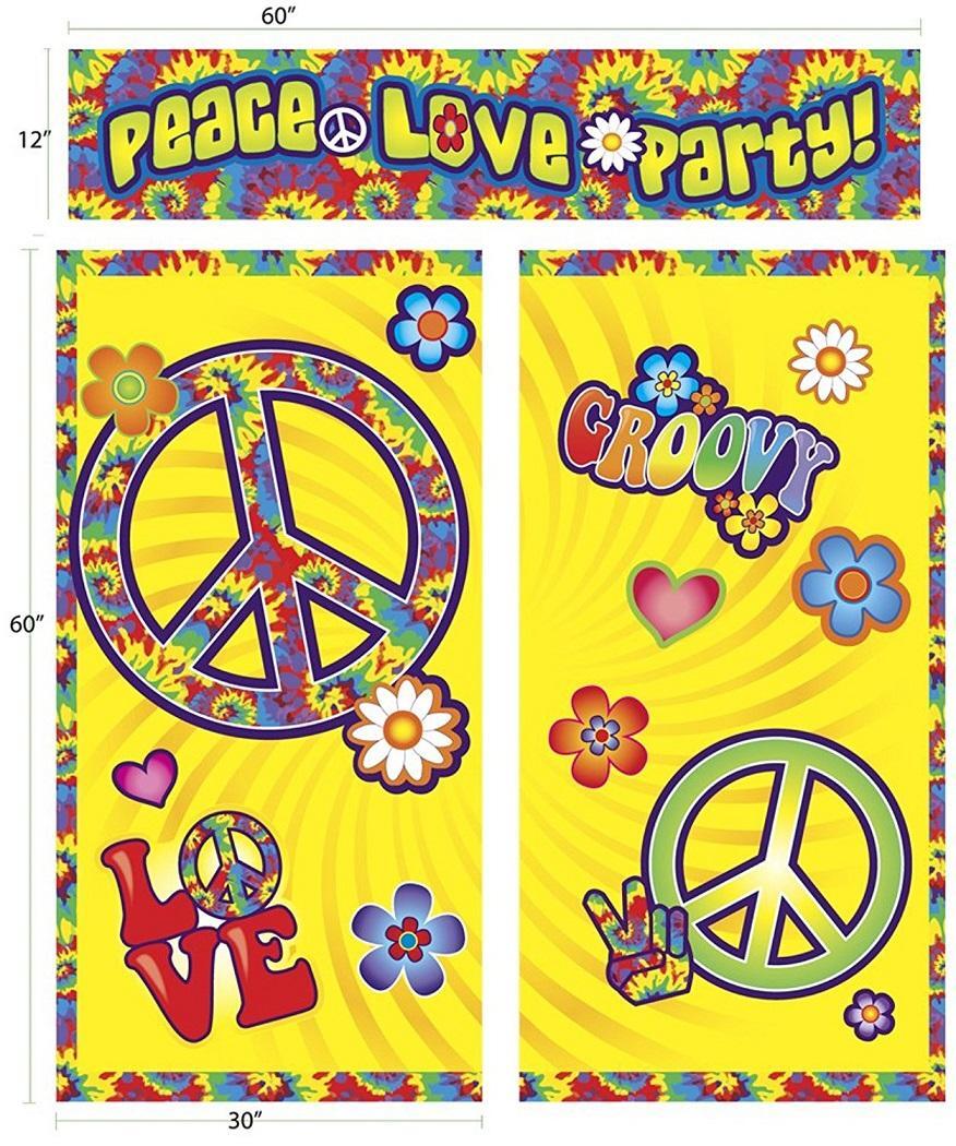 Hippie Decor 60's Decades Retro Woodstock Theme Party Decoration ...