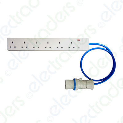 5 Metre Blue Caravan Hook Up / Extension Cable 2.5mm 16A Blue Plug & 6G ...