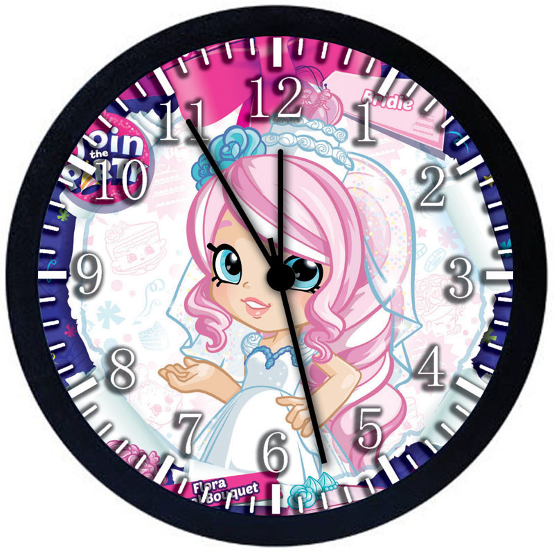Shopkins Bridie Black Frame Wall Clock Nice For Decor or Gifts E493 | eBay