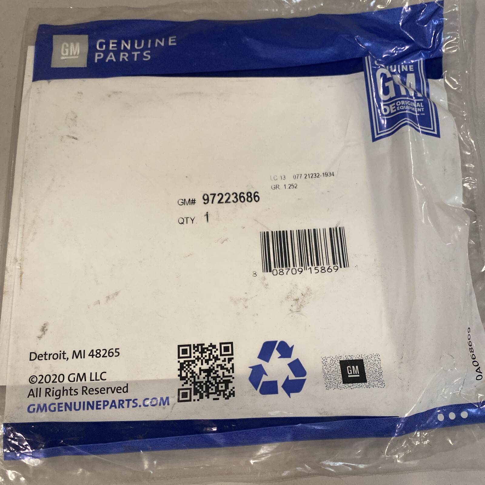 Gasket GM 97223686 Engine Coolant Thermostat Housing Gasket (1) New In ...