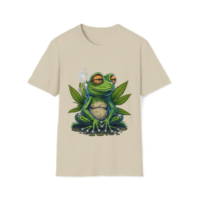 Stoned Frog Weed T-Shirt Smoking Animal 420 Frog Unisex Softstyle Shirt ...