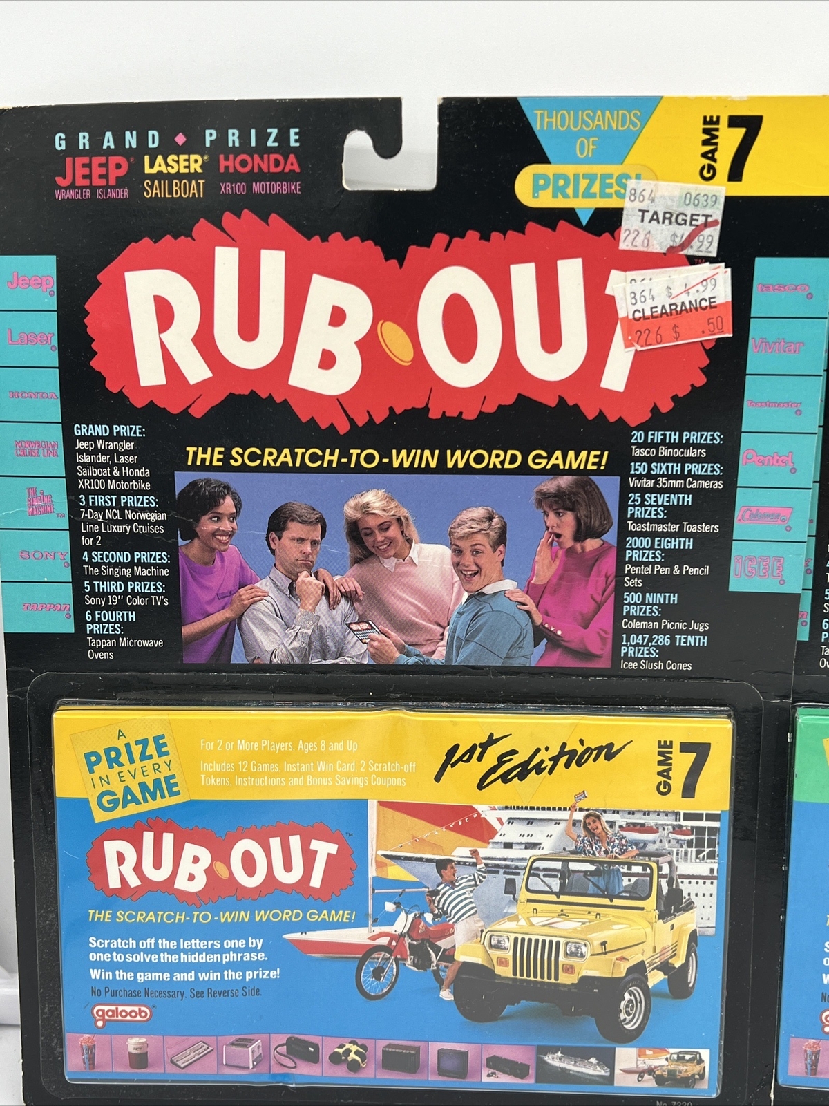 Vintage 1989 Galoob RUB OUT - The Scratch to Win Word Game Novelty NEW ...