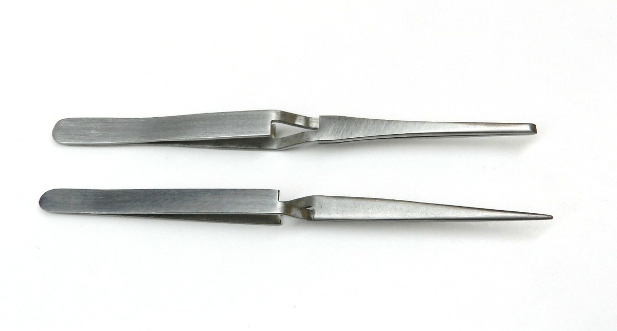 Reverse Tweezers OdontoMed2011 Pack Of 2 Cross Lock Tweezers Bent Nose ...
