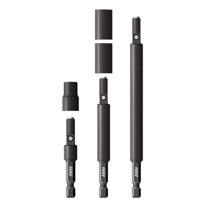 6 Pce Alpha ThunderMAX Impact Cleanable Magnetic Nutsetter Assorted Bit ...