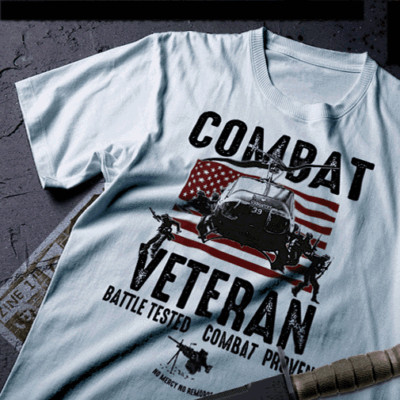 Combat Veteran T-Shirt Infantryman Helicopter Tactical Assault Military ...