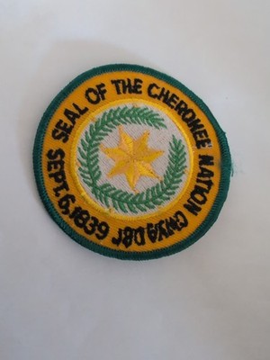 Seal Of The Cherokee Nation Embroidered Patch Yellow Green Star | eBay
