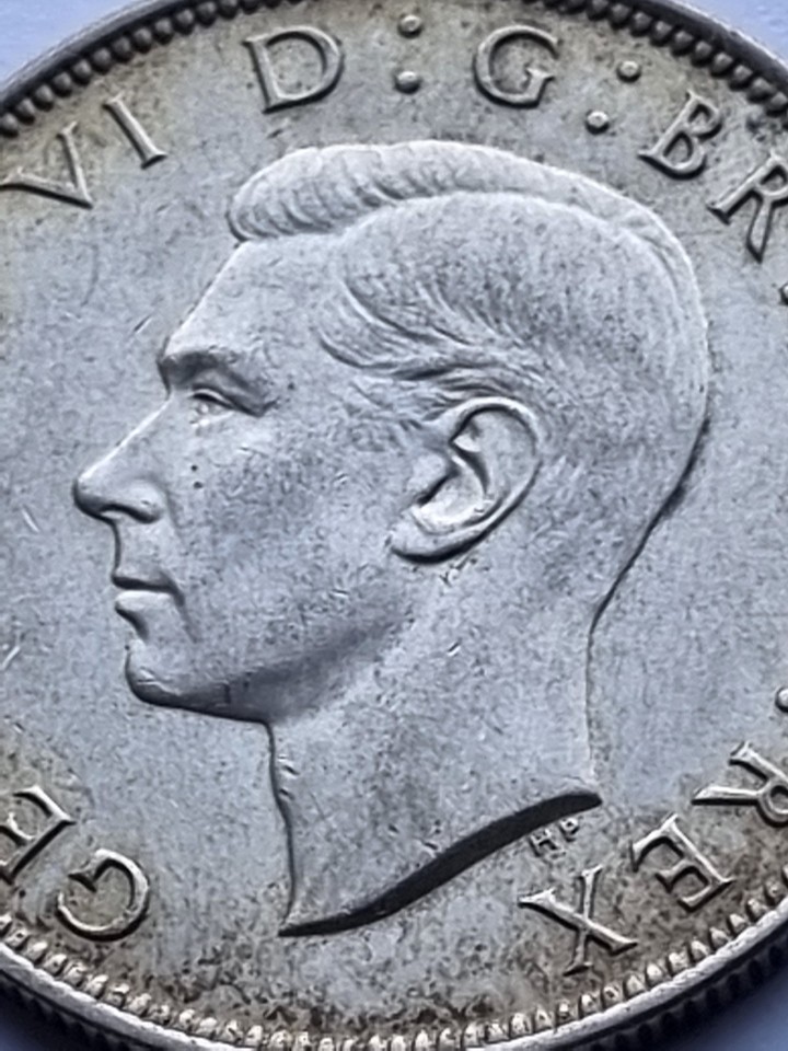 1945 King George The V1 Silver . 500 Half Crown Coin In An AUNC ...