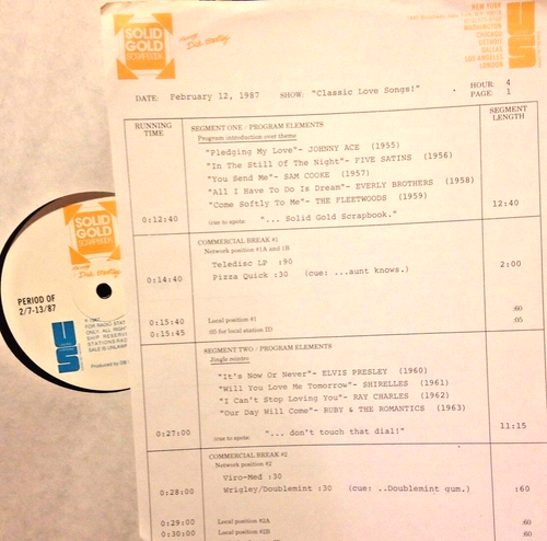 2/12/87 SOLID GOLD SCRAPBOOK'S CLASSIC LOVE SONGS EACH YEAR FROM 1955 ...