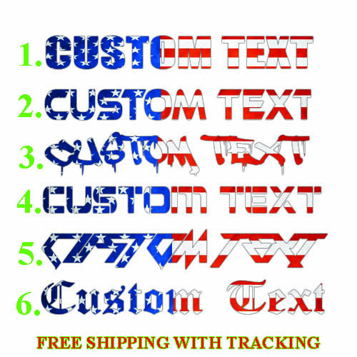 USA Flag American Custom Text 22" Decal Sticker Windshield Car Truck ...