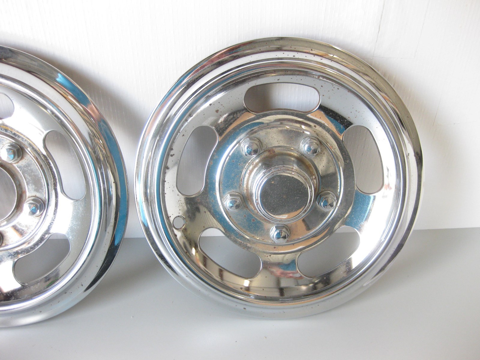 1960s SLOTTED MAG ANSEN LIKE UNIVERSAL 14" HUBCAPS RATROD HOTROD GM ...